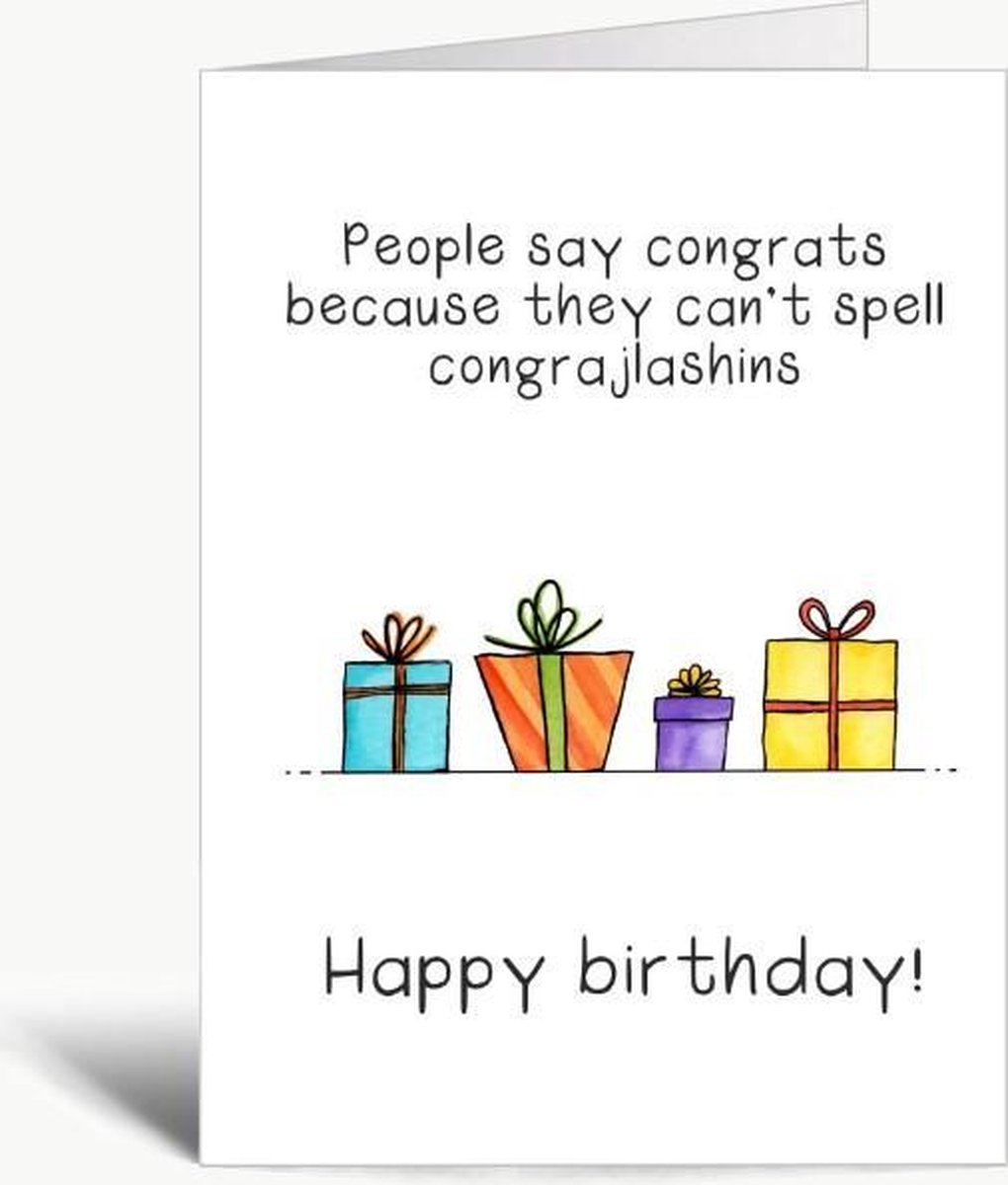 People say congrats - Verjaardagskaart met envelop - Grappig - Engels ...