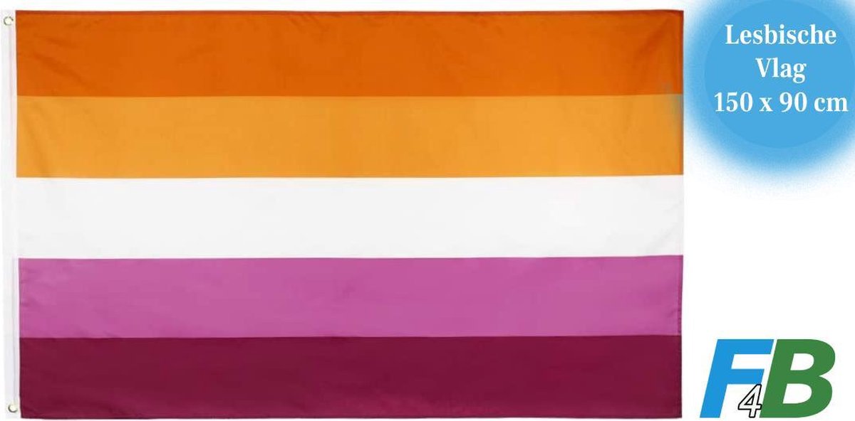 F4B Lesbische Vlag | 150x90 cm | Pride Vlag | LHBTIQ+ | Gay Pride | Lesbian Flag |... | bol