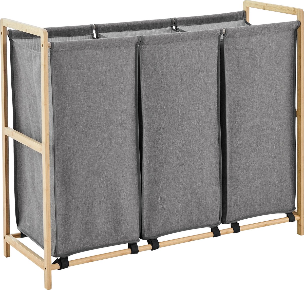 ACAZA Grote Wassorteerder met 3 Vakken - XL Wasmand - Stof / Bamboe ...