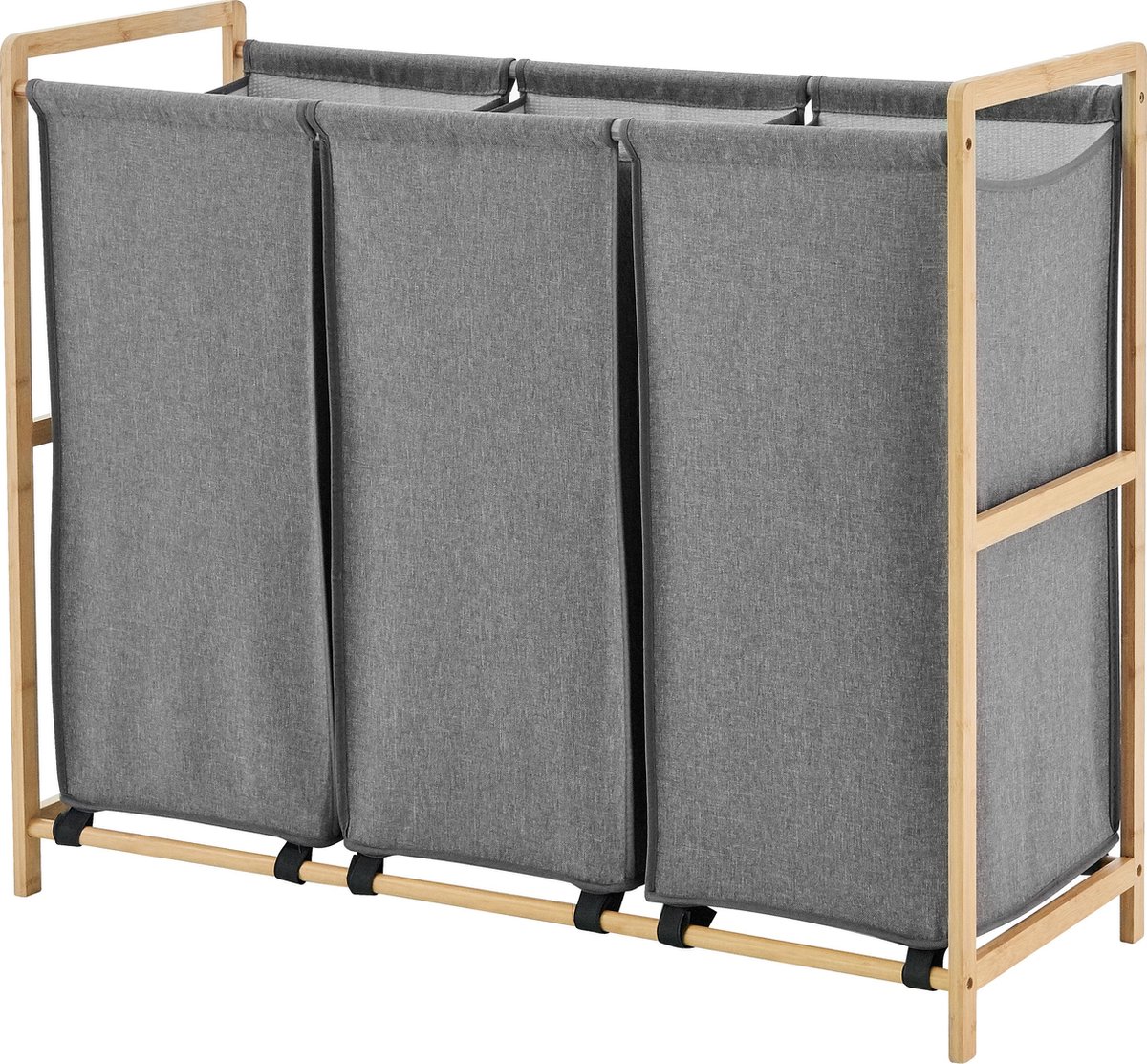 ACAZA Grote Wassorteerder met 3 Vakken - XL Wasmand - Stof / Bamboe ...