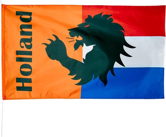 Vlag van Oranje Rood/Wit/Blauw/Oranje met Leeuw | bol.com