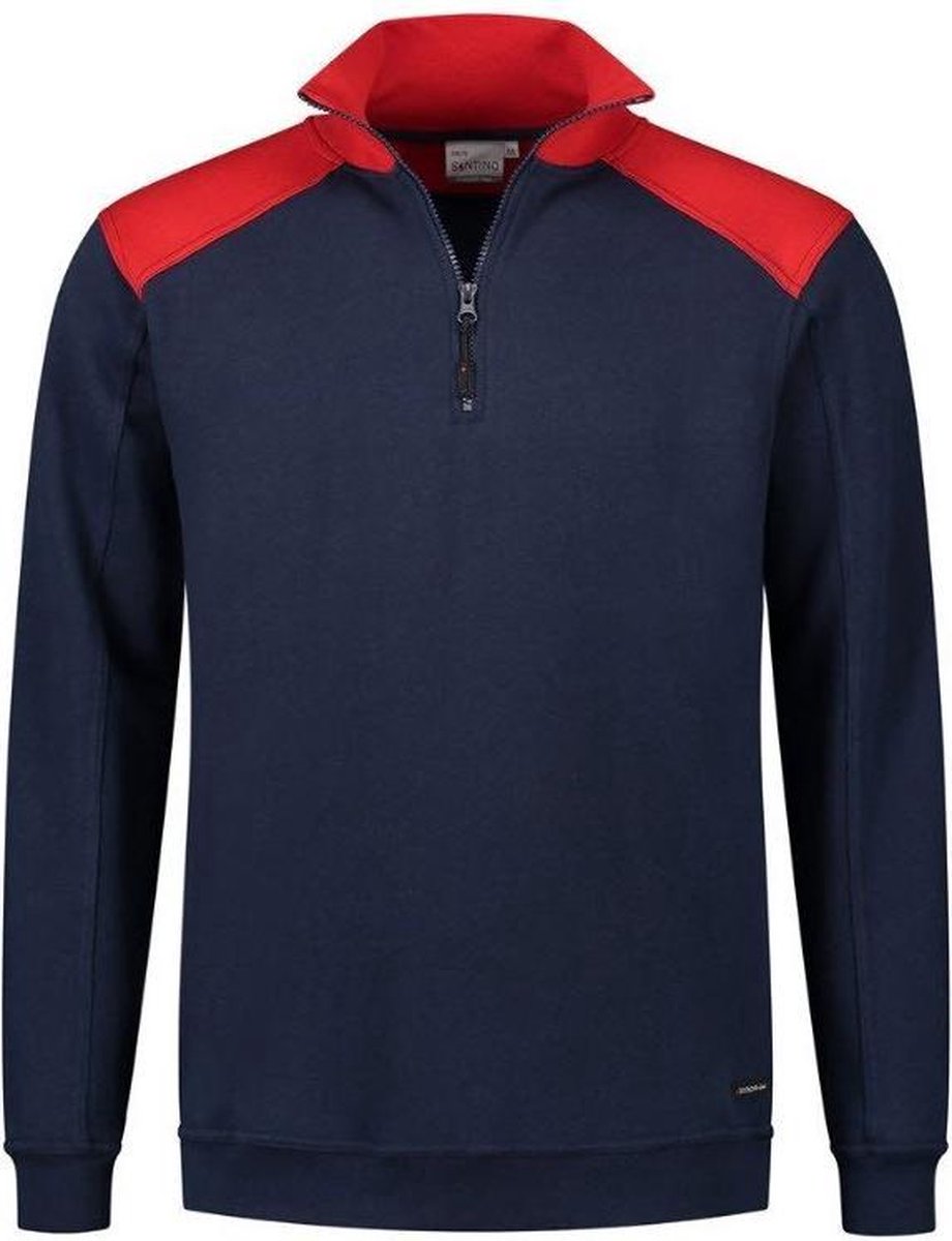 Santino Tokyo 2color Zip sweater (280g/m2) - Marine | Rood - L | bol.com