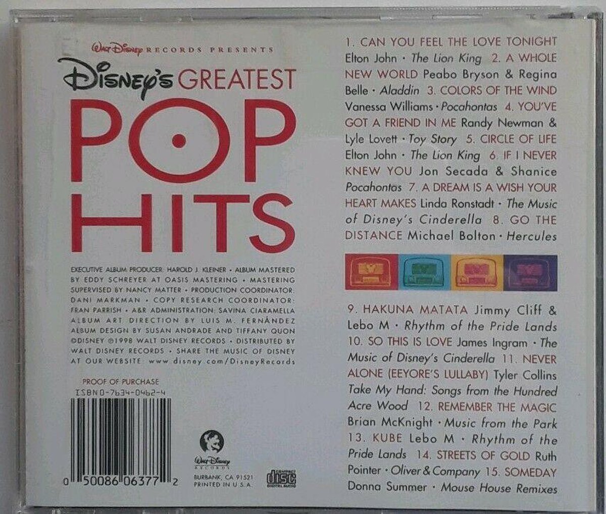 Disney's Greatest Pop Hits, Linda Ronstadt | CD (album) | Muziek | bol.com