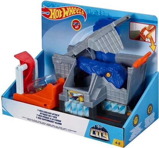 Hot wheels t rex grocery attack store