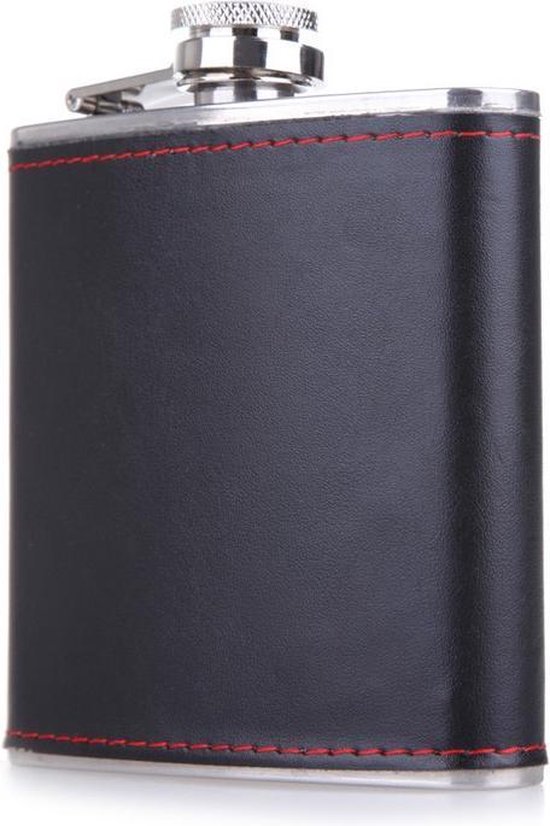 BukkitBow - Luxe Drinkfles - RVS Fles met Leder handvat - 180ML | bol