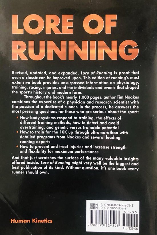 Lore Of Running, Tim Noakes | 9780873229593 | Boeken | bol