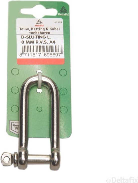 Deltafix d-sluiting lang model r.v.s. a4 8 mm 1 st. | bol