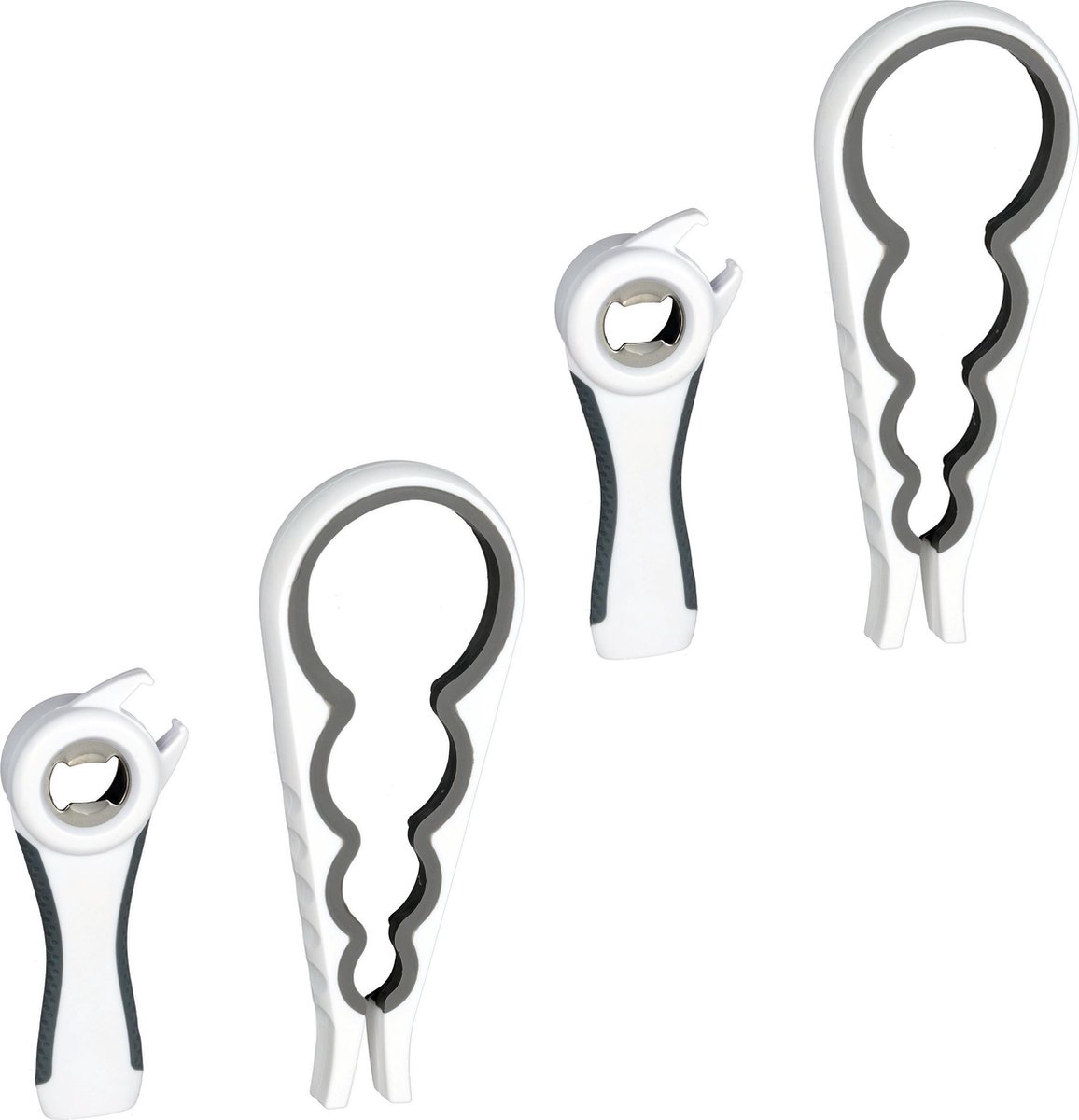 Relaxdays flesopener set - 4-delig - universeel - dekselopener ...