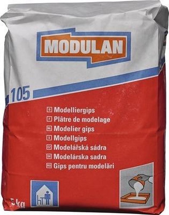 Modulan, Modelgips, Gips, 5kg, Modelier gips, Wit | bol