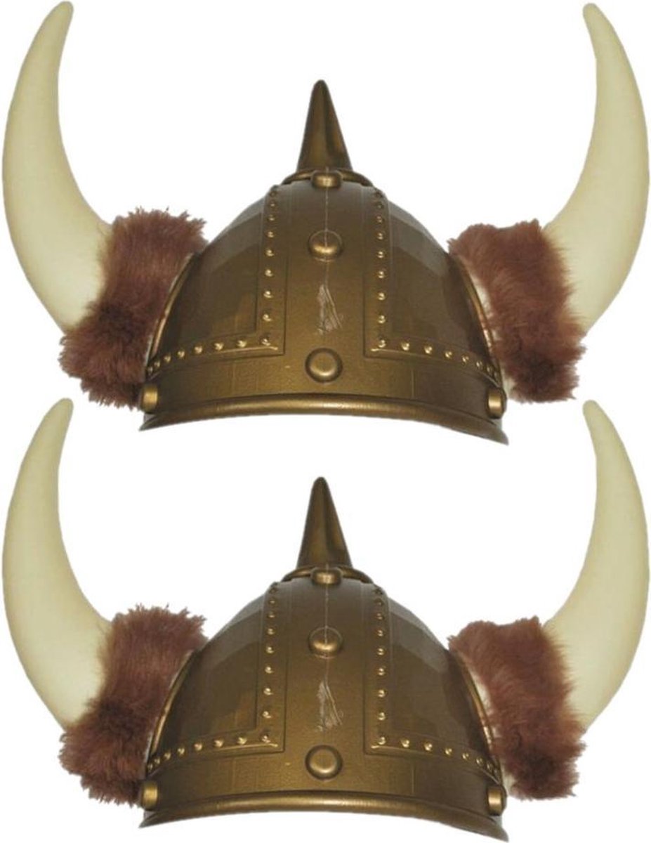 2x stuks stoere viking helm de luxe - Carnaval verkleed helmen voor bij ...
