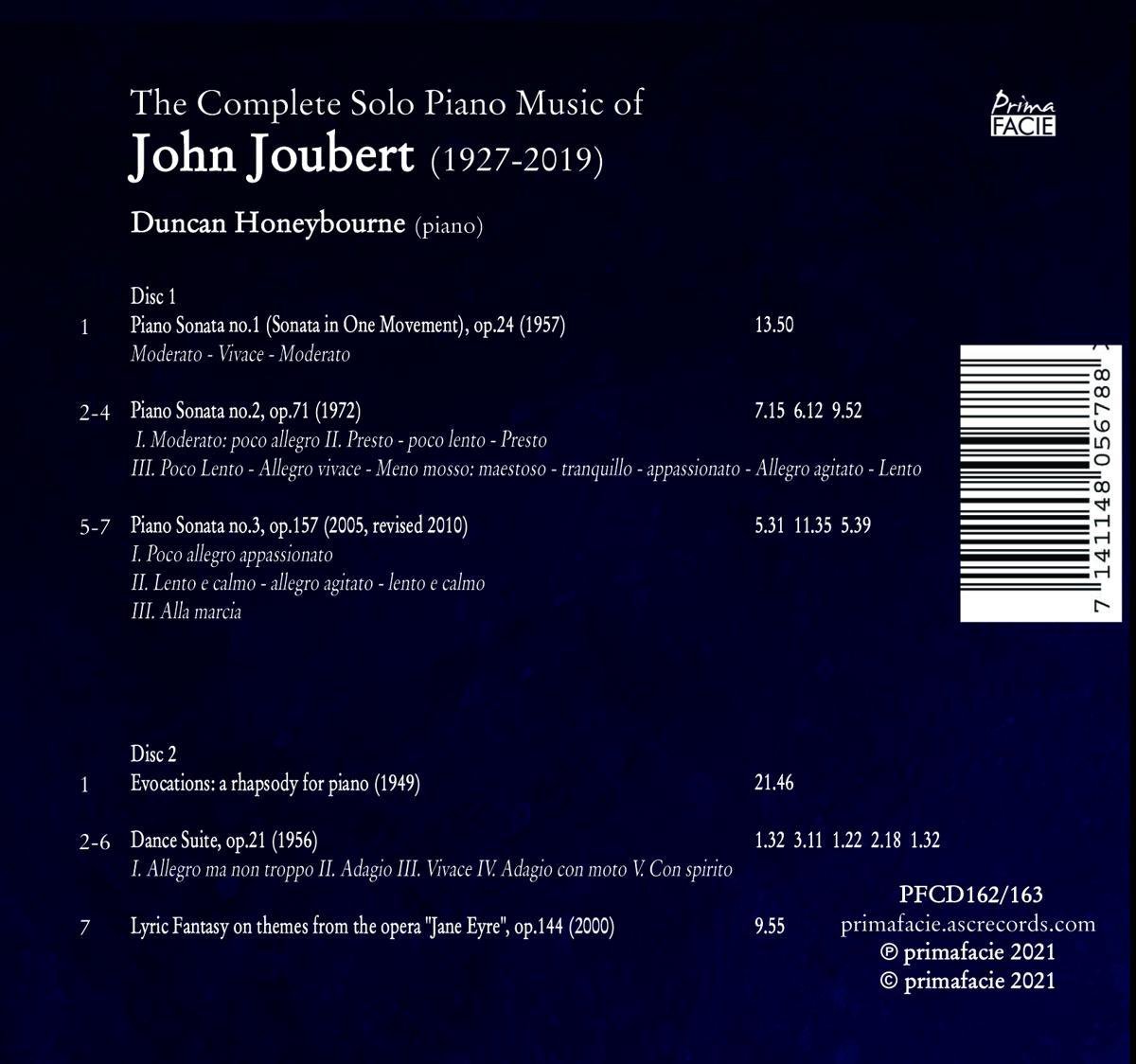 Complete Solo Piano Music Of John Joubert, Duncan Honeybourne | Muziek ...