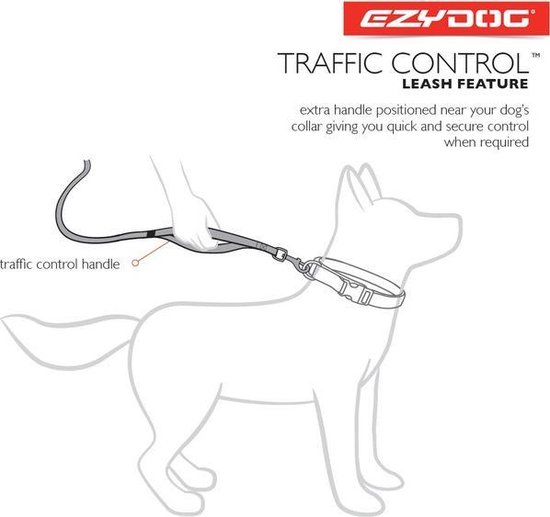 EzyDog Zero Shock Lange Honden Riem - Looplijn voor Hond - 120cm - Paars | bol