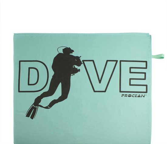 Procean microvezel strandlaken DIVE zeegroen | bol
