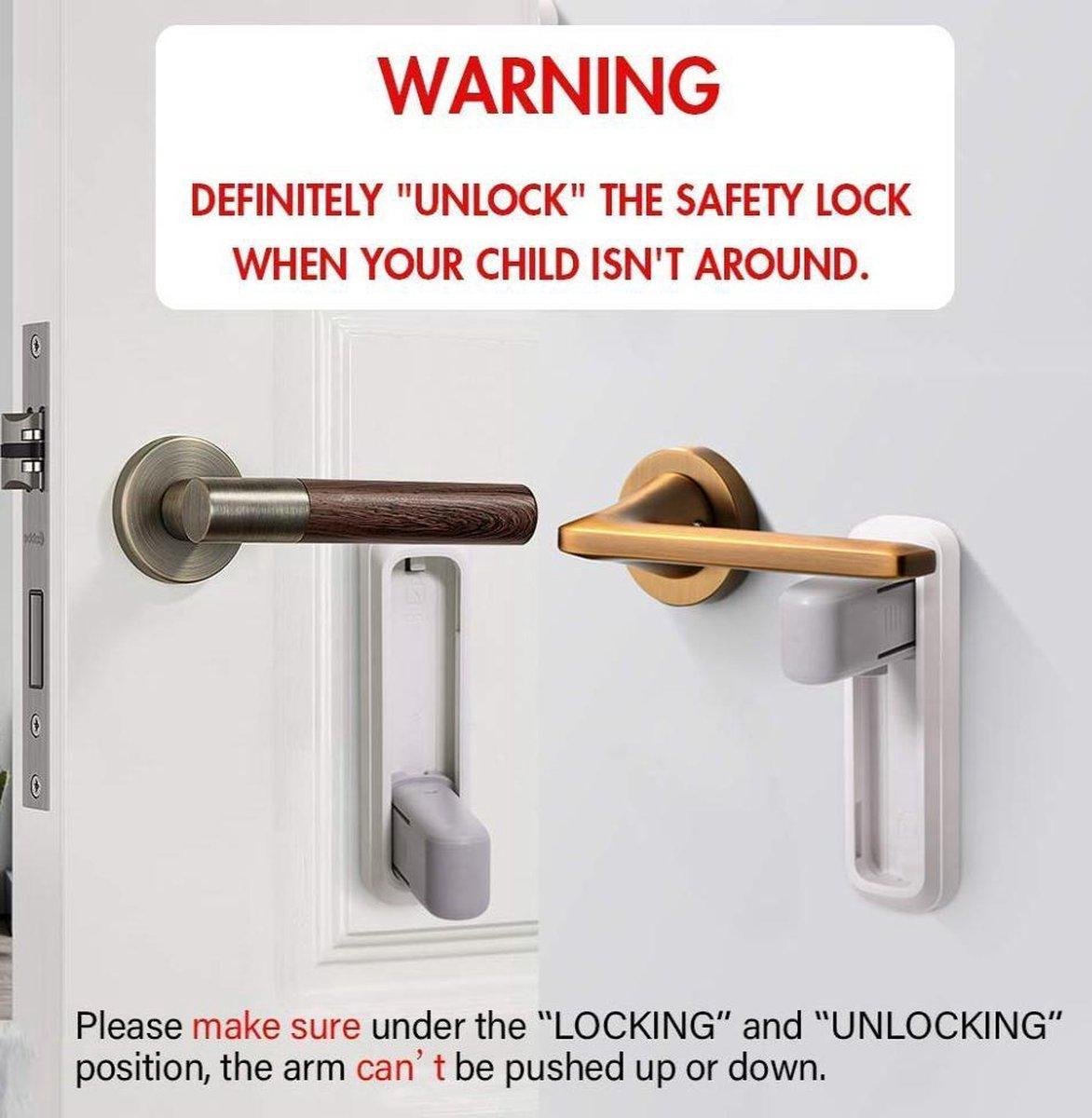 Deurklink Vergrendeling - Baby veilig - Baby proof - Deurklinken ...