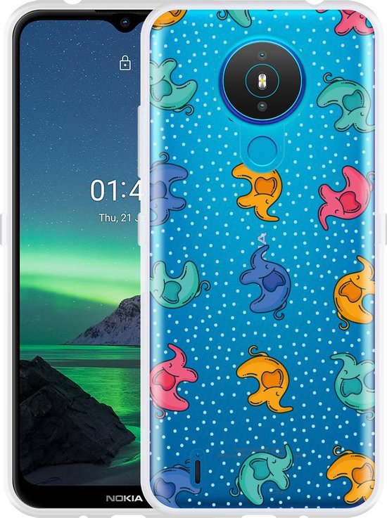 Nokia 1.4 Hoesje Happy Elephant - Designed by Cazy | bol.com