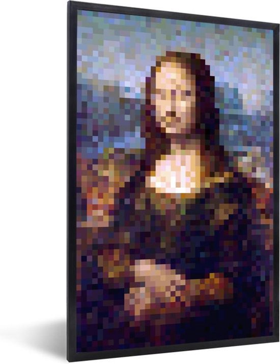 Fotolijst incl. Poster - Mona Lisa - Leonardo DaVinci - Pixel - 80x120 ...