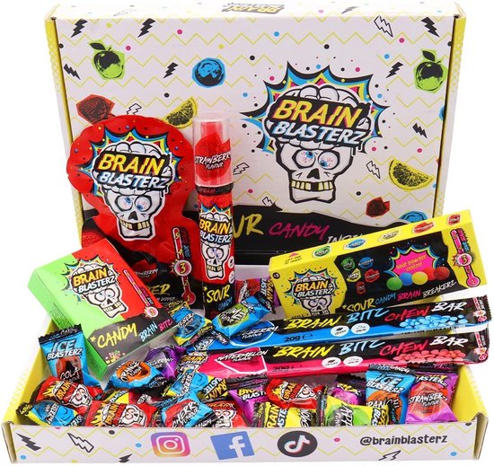Brain Blasterz Sour Sweets Cadeau Treat Box - Hard Zure Snoep, Brain ...