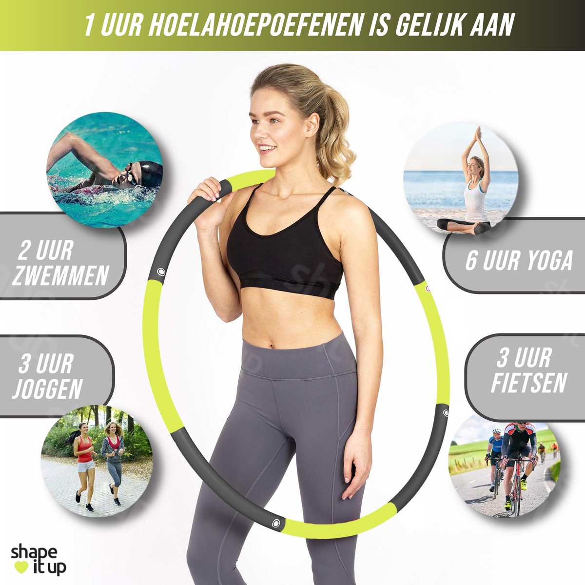 Fitness Hoelahoep - WithGoods® 8 Delige Fitness Hoepel - Hoela Hoop ...