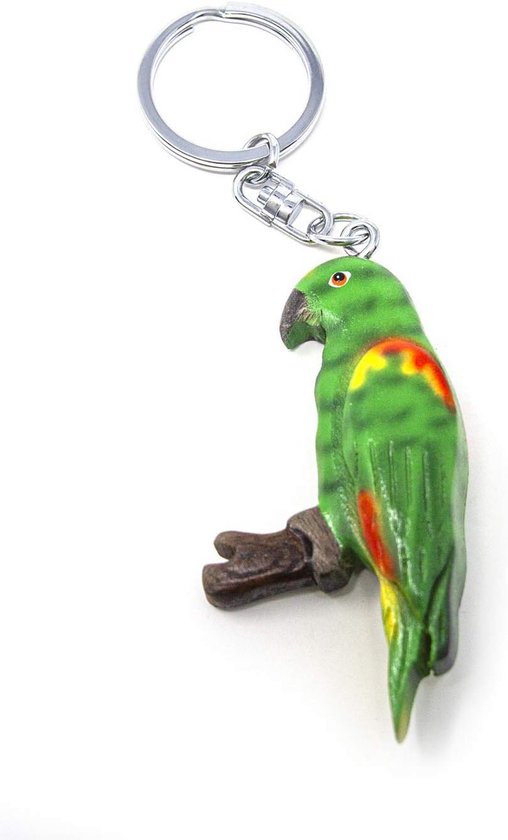 Houten Papegaai Sleutelhanger - Leuke Vogel Ara Accessoire | bol