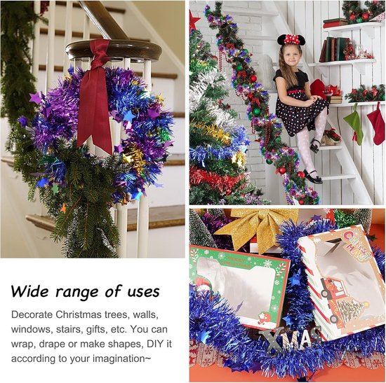 6x Luxe Kerstslinger Kerstdecoratie voor Binnen en Buiten - 12 Meter ...