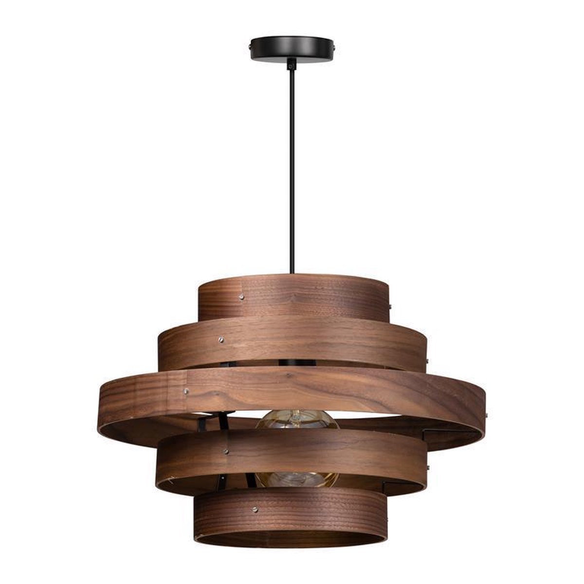 ETH Hanglamp - Plafondlamp Walnut hout - metaal | bol.com