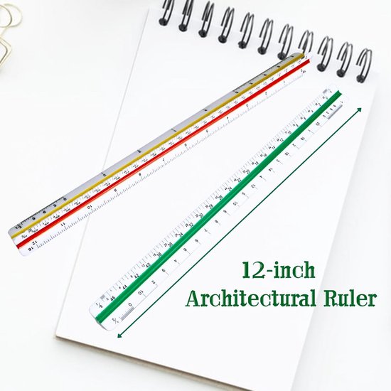 Driehoekige Architectenliniaal 30cm - Nauwkeurige Schaalverdeling voor ...