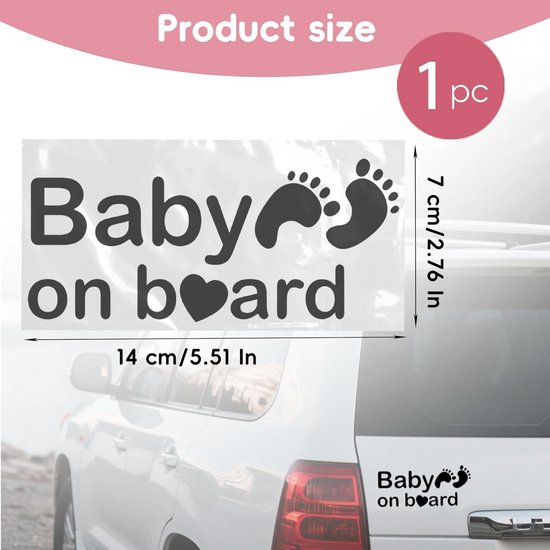 Zichtbare Baby aan Boord Autosticker met Rand en Voetjes - 2 Stuks ...