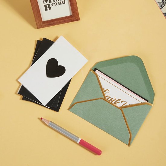100 Stuks Mini Enveloppen met Gouden Rand - Kleine Kaartformaten voor ...