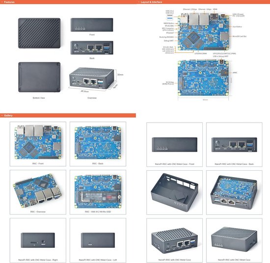 Krachtige Mini PC Router Development Board RK3588S met 8GB RAM, 32GB ...