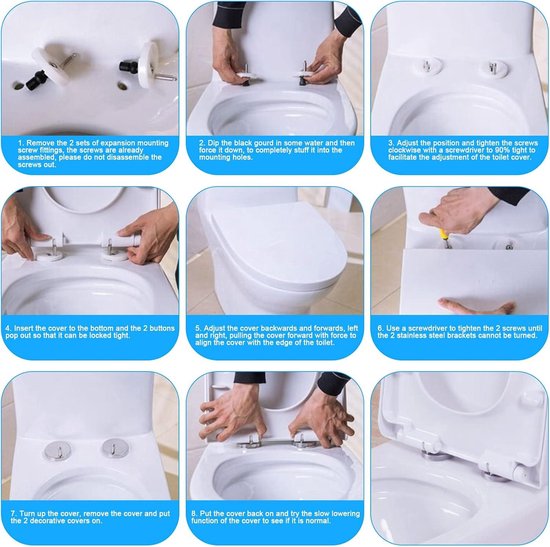 Toiletbrilbevestiging Set van 6 - Roestvrij Staal - Blindgat ...