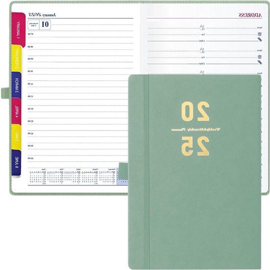 Kalender 2025 - Groene muurkalender voor thuis of op kantoor met ...