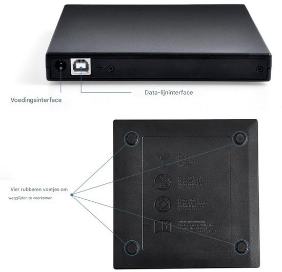 Ynkkvre -USB 2.0 Externe CD/DVD Speler & Brander – Plug & Play ...