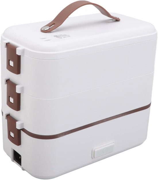 Lunchbox Voedselverwarmer 1,2L 300W Snel Verwarmend 3 Tiers Draagbaar ...
