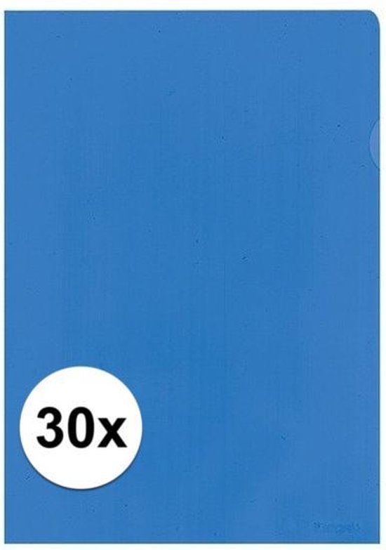 30x Insteekmap blauw A4 formaat 21 x 30 cm - Kantoorartikelen | bol