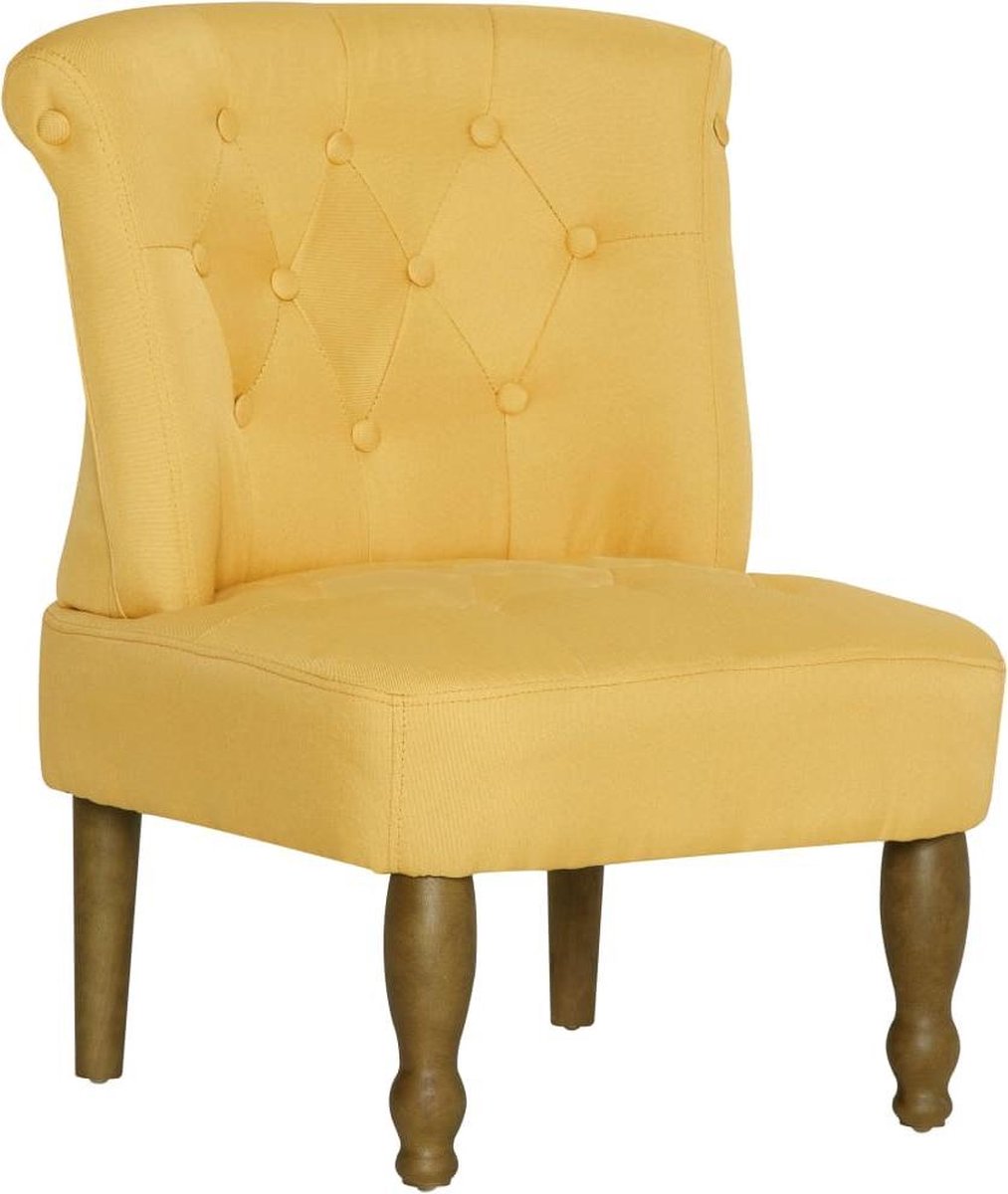 Franse Stoel Stof Geel / Loungestoel / Lounge stoel / Relax stoel ...