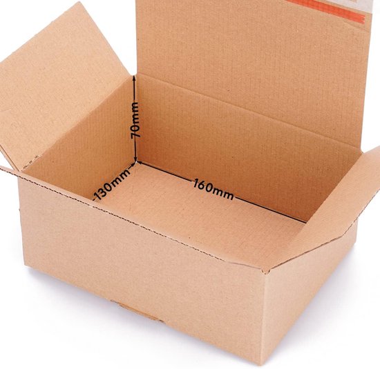 40 Stevige Verzenddozen Automatisch Bruin Karton 160x130x70 mm met ...