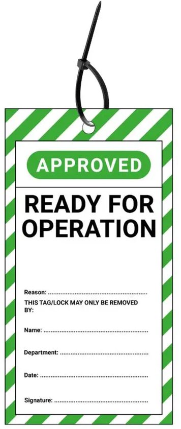 LOTO tags ready for operation EN - 10 stuks - inclusief tiewraps | bol