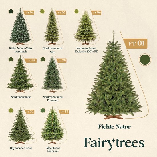 Kunstkerstboom Vuren Naturel 150 cm met Houten Standaard | bol