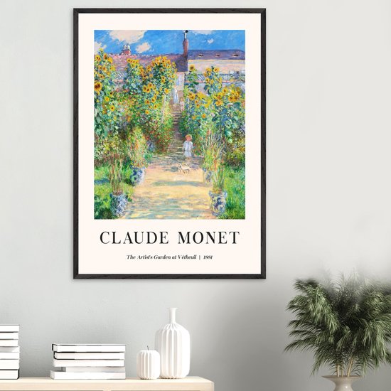 Claude Monet - The artist's garden at Vétheuil met Lijst 70x100 cm ...