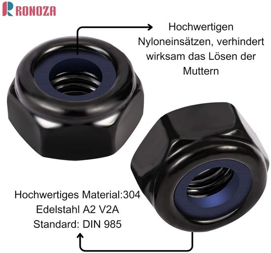 Zeskant Borgmoeren M5 - 50 stuks Zelfborgende Moeren RVS A2 | bol