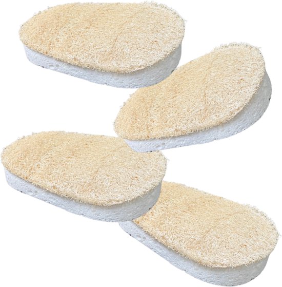 Natuurlijke exfoliërende Loofah-spons (4-packs), gemaakt met ...