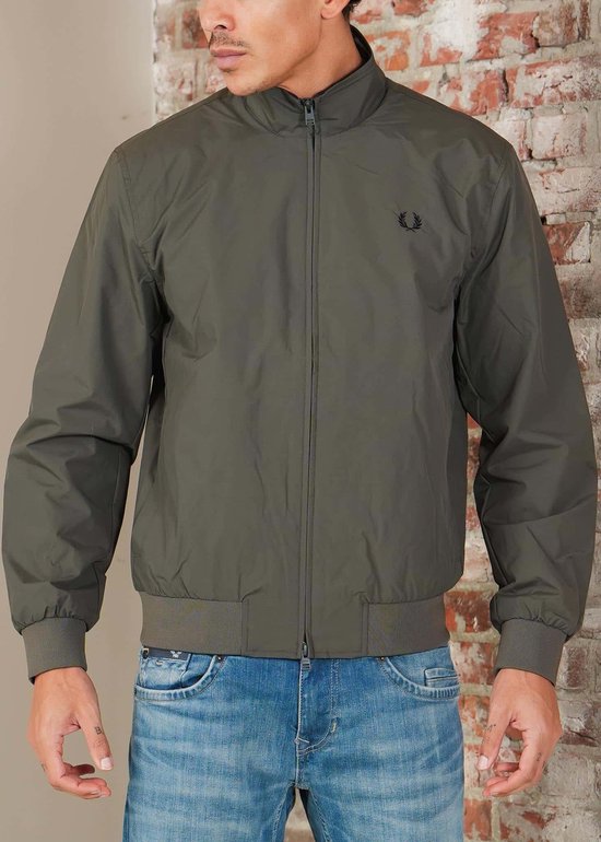 Fred Perry The brentham jacket - field green black | bol