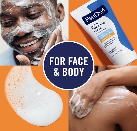 PanOxyl Acne Foaming Wash 10% Benzoyl Peroxide – Maximum Strength Acne ...