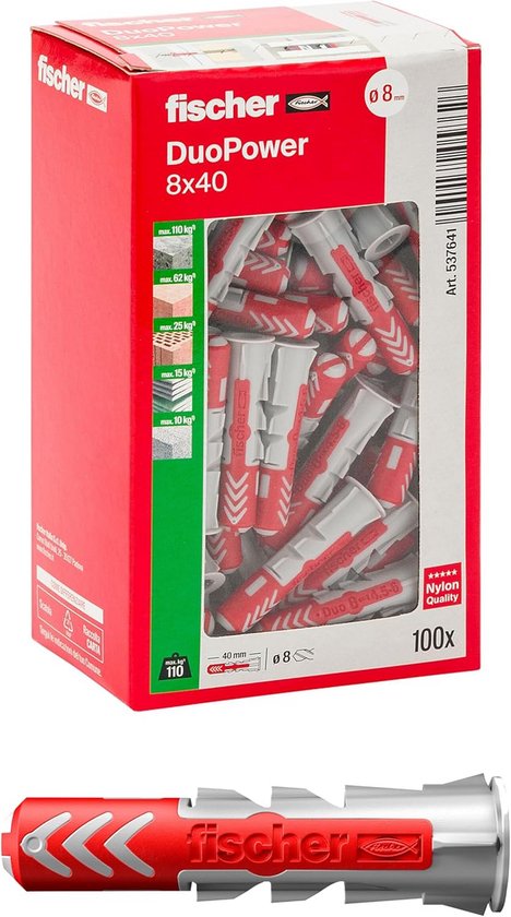 Set Duopower Pluggen 50x50mm Universele Wandpluggen voor Steen ...