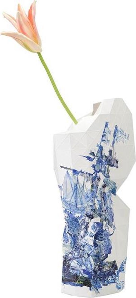 Tiny Miracles - Duurzame Design Vaas - Paper Vase Cover - Delft Blue ...