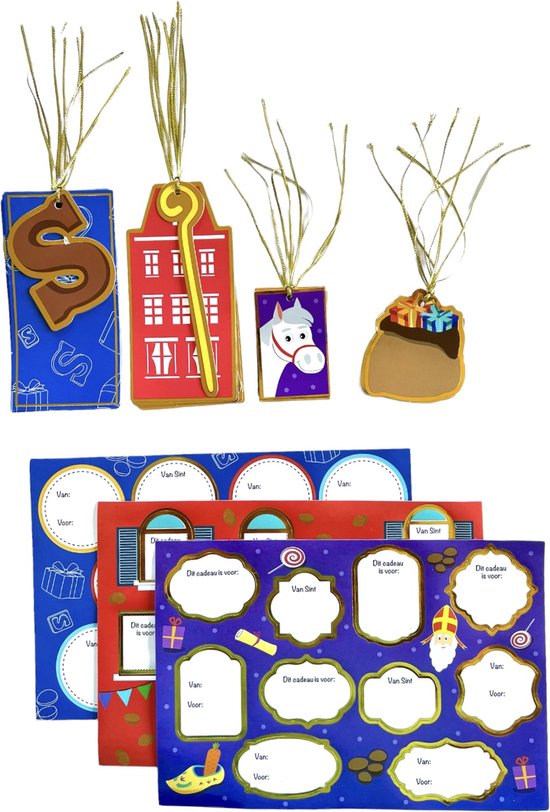 Cadeau naamlabels en naamsticker set Sint 46 delig | bol