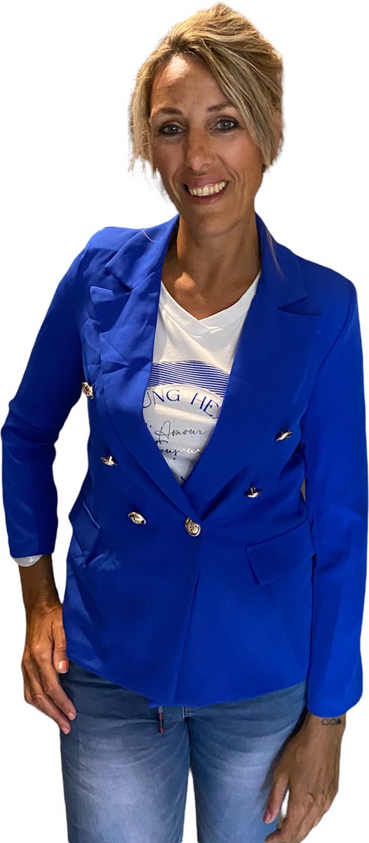 Blazer kobalt blauw met knoopjes maat L | bol.com