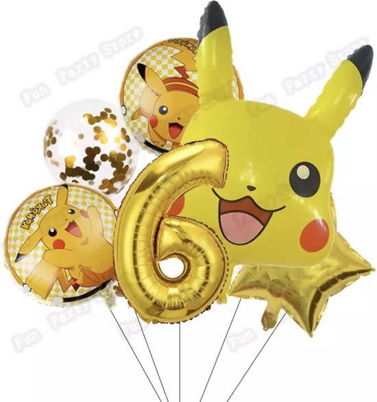 Pikachu Verjaardag Versiering - Pokemon Feestpakket – 6 Jaar - Pokemon ...
