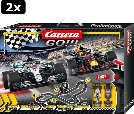 2x Carrera Go!!! Max Speed Racebaan Set 630 cm + 2 Controllers en 2 ...