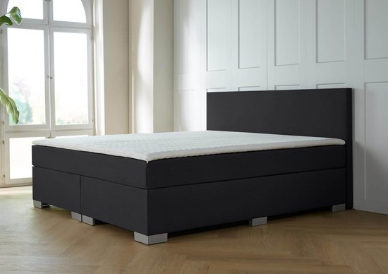Boxspring Barcelona - 140x200 - Zwart - met gratis topper! | bol